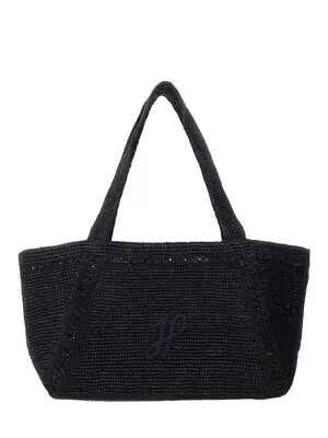 PATOU Large Trapeze Raffia Tote Bag - Blue