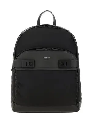FERRAGAMO Backpack With Buckles And Hooks - Black