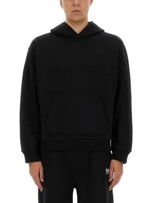 Helmut Lang Sweatshirt With Embossed Logo - Black