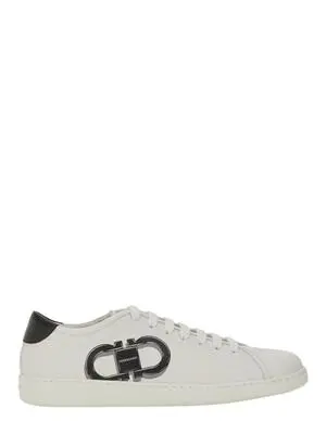 FERRAGAMO Double Gancini Sneakers - White