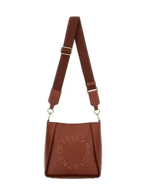 Stella McCartney Shoulder Bag With Logo - Brown