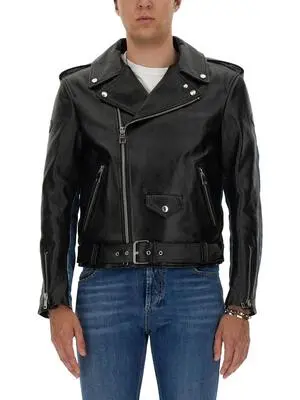 Alexander McQueen Alexander Mc Queen Combo Biker Jacket - Black