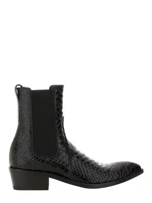 TOM FORD Leather Ankle Boots - Black