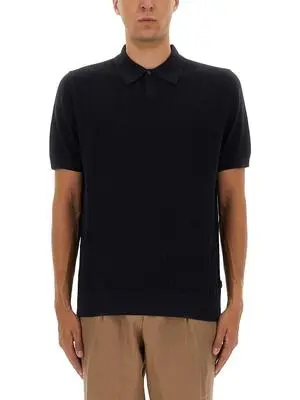 Hugo Boss Merino Wool Polo Shirt - Blue