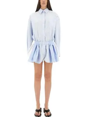 Alexander Wang Striped Overalls - Azure