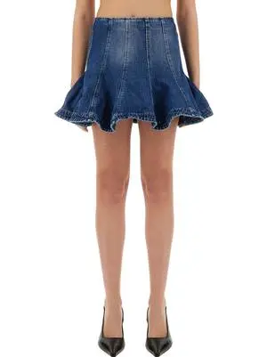 MSGM Cotton Skirt - Denim