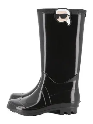 Karl Lagerfeld Rain Boot With Logo - Black