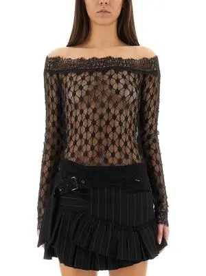 Isabel Marant Lace 'marlene' Top - Black