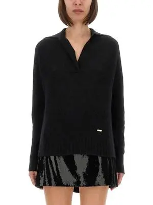 TOM FORD Cashmere And Silk Long Sleeve Polo Shirt - Black
