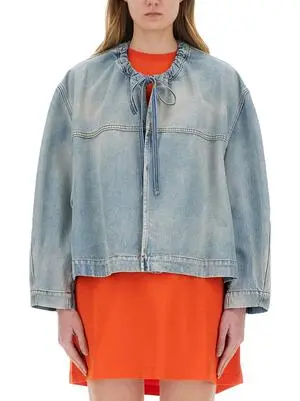 MSGM Oversized Cotton Jacket - Denim