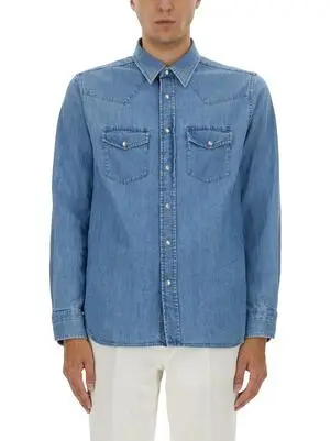 TOM FORD Western Cotton Shirt - Blue