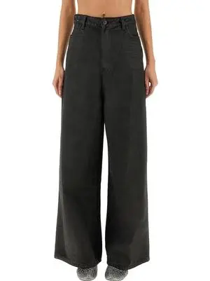 ALYSI Super Flare Denim Pants - Black