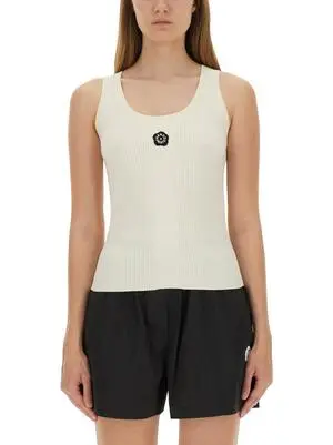 Kenzo Tank Top With Embroidery - White