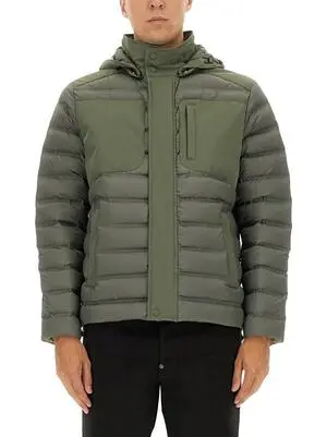 COLMAR Down Jacket With Detachable Hood - Green