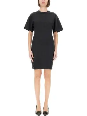 COURREGES Short Cotton Dress - Black