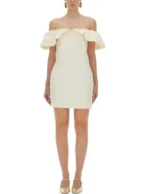 ROTATE BY BIRGER CHRISTENSEN Mini Dress With Bare Shoulders - Ivory