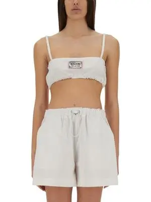 Moschino Cotton Bandeau Top - White