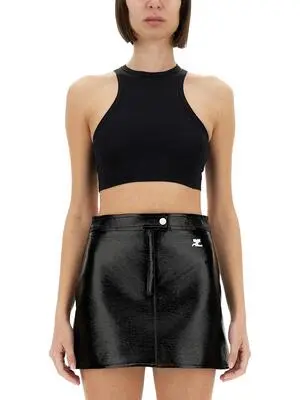COURREGES Cropped Top - Black