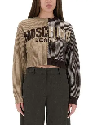 Moschino Inlay Logo Jersey - Brown