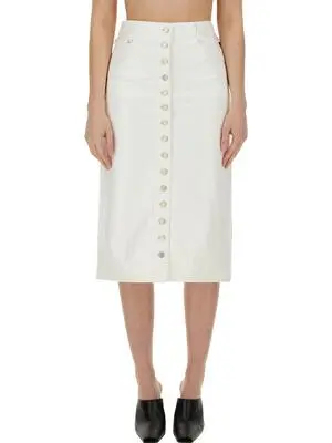 COURREGES Button Detailed Skirt - White