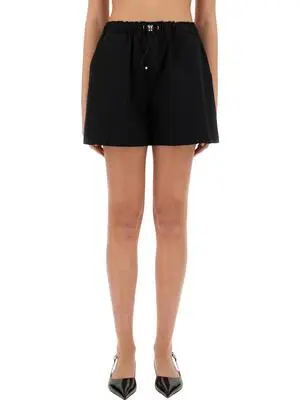 Moschino Cotton Wide Fit Shorts - Black