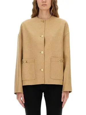 Versace Medusa Buttoned Jacket - Beige