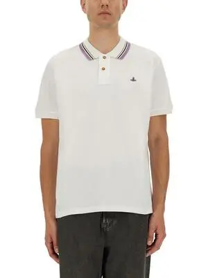 VIVIENNE WESTWOOD Classic Cotton Pique Polo Shirt - White
