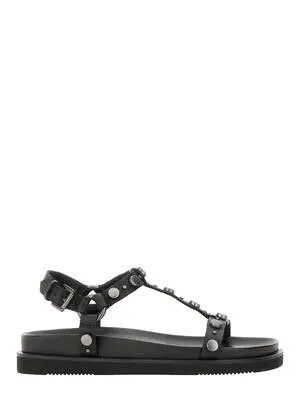 Ash Leather Sandals - Black