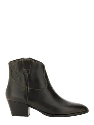 Ash Leather Ankle Boots - Black