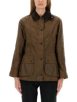Barbour Fitted Waxed Jacket Brown