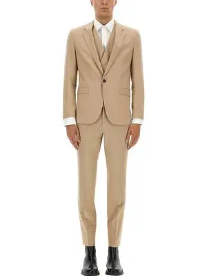 Hugo Slim Fit Three Piece Suit - Beige