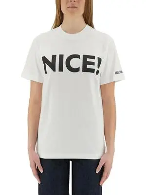 Moschino T-shirt With Front Logo - White