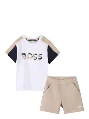 BOSS T-shirt Set With Bermuda Shorts - White