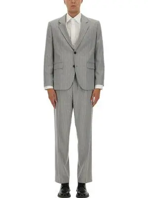 Hugo Slim Fit Suit With Striped Pattern - Grey