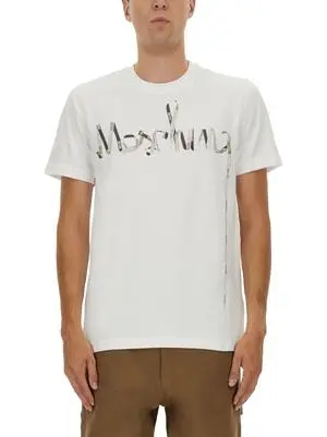 Moschino Printed Cotton T Shirt - White