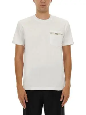 Moschino T Shirt With Logo Ribbon - White