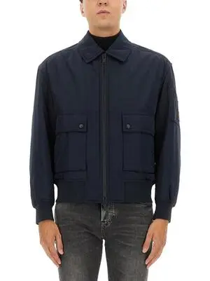 BOSS Bomber Jacket With Removable Lining - Blue