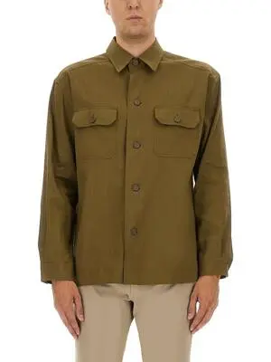BOSS Stretch Linen And Viscose Shirt - Brown