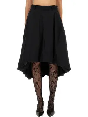 Moschino Cotton Poplin A-line Skirt - Black
