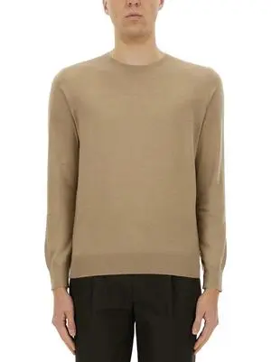Zegna Cashmere And Silk Sweater Beige
