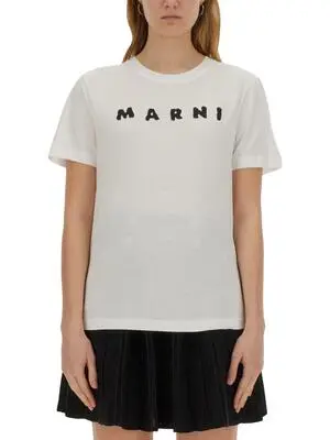 Marni Cotton T-shirt With Logo - White