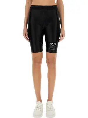 Versace Cycling Shorts With Logo - Black