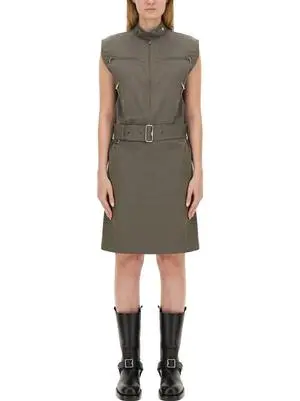 Burberry Linen-blend Dress - Charcoal