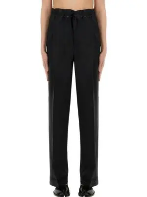 MAISON MARGIELA Wool And Mohair Wide Leg Pants - Black