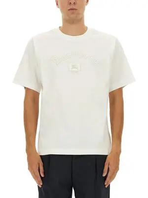 Burberry Gothic Logo T Shirt - White