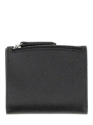 MAISON MARGIELA Leather Wallet With Logo - Black