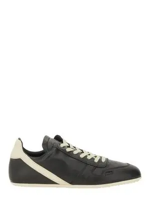 Rick Owens Leather Low-Top Sneakers Black