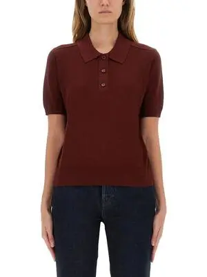 Burberry Wool Polo - Bordeaux