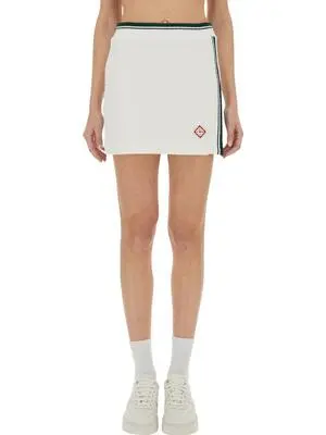 Casablanca Knit Miniskirt - White