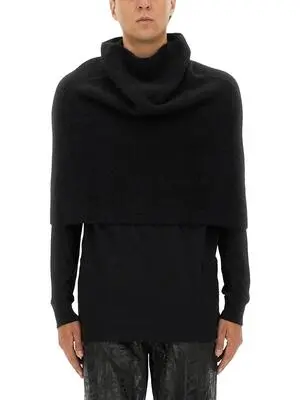 Rick Owens Knitted Cape - Black